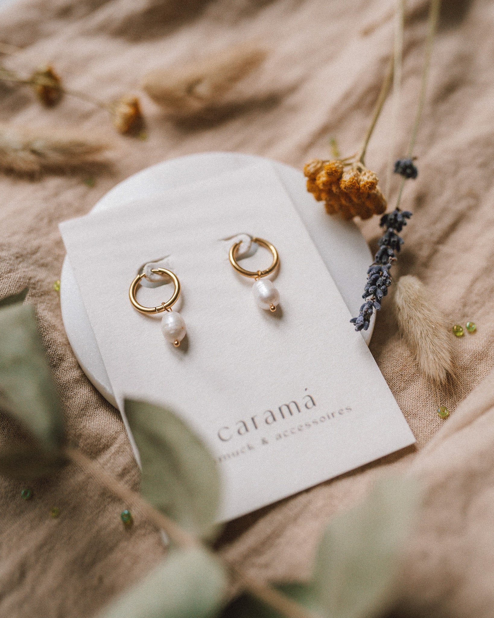 Creolen mit Perle | Dimgo Handmade